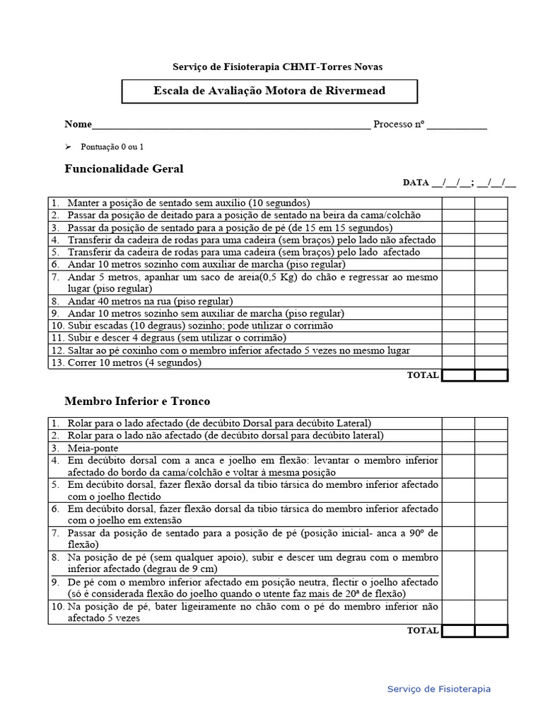 Escala Rivermead | PDF