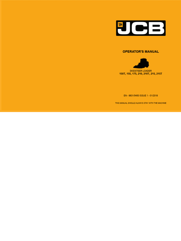 JCB 150t, 155, 175, 210, 210t, 215, 215t Skid Steer Loader Operators ...