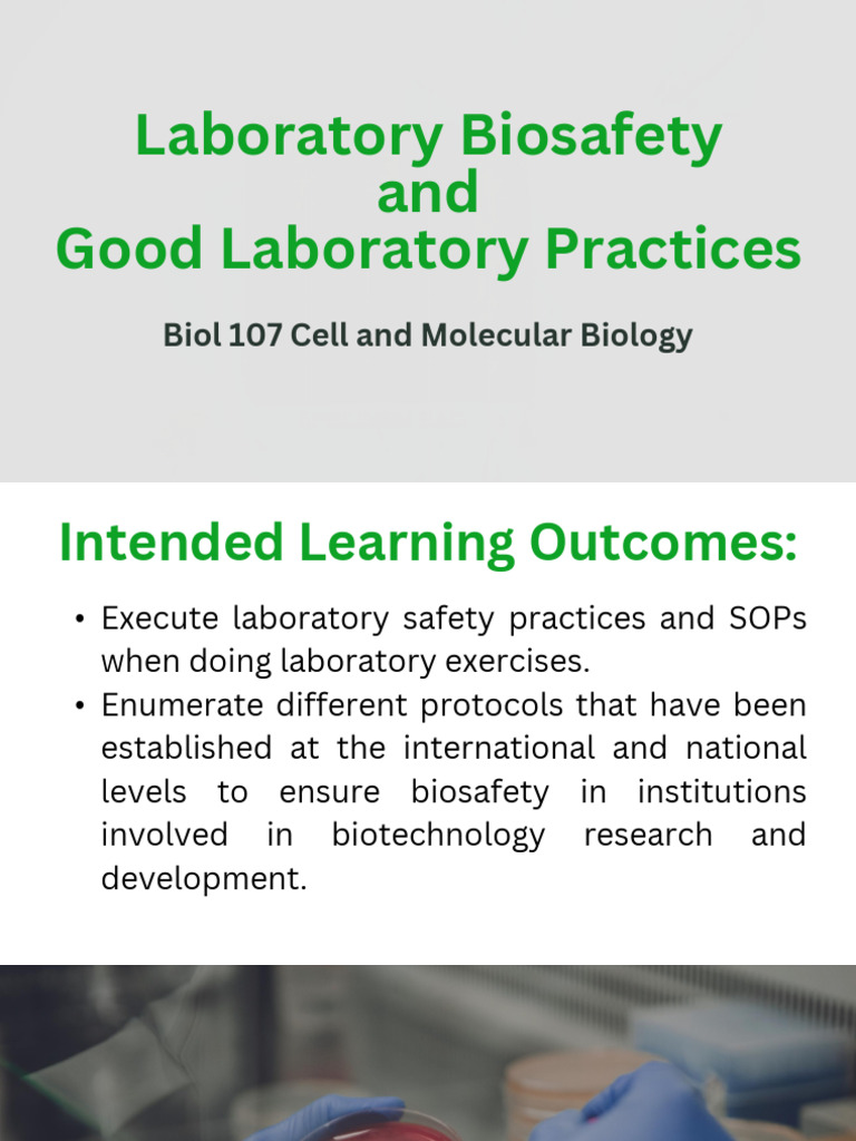 GLP and Biosafety | PDF