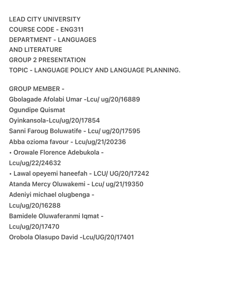 Lead City University | PDF