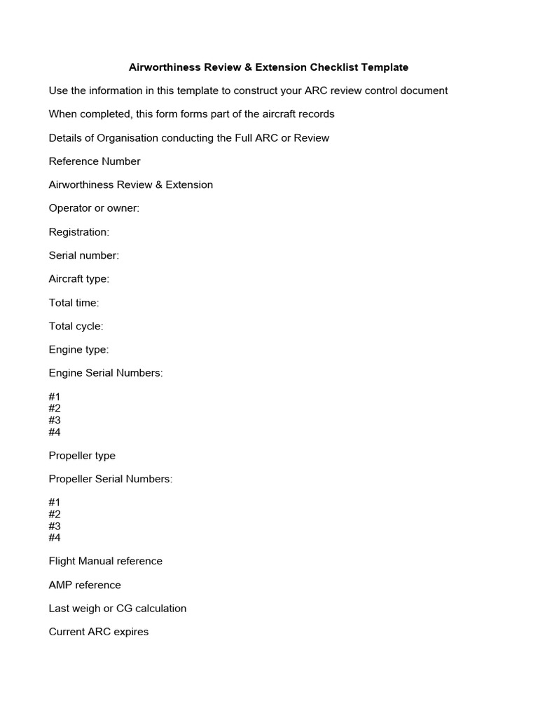 Airworthiness Review Template | PDF | Aviation | Transport