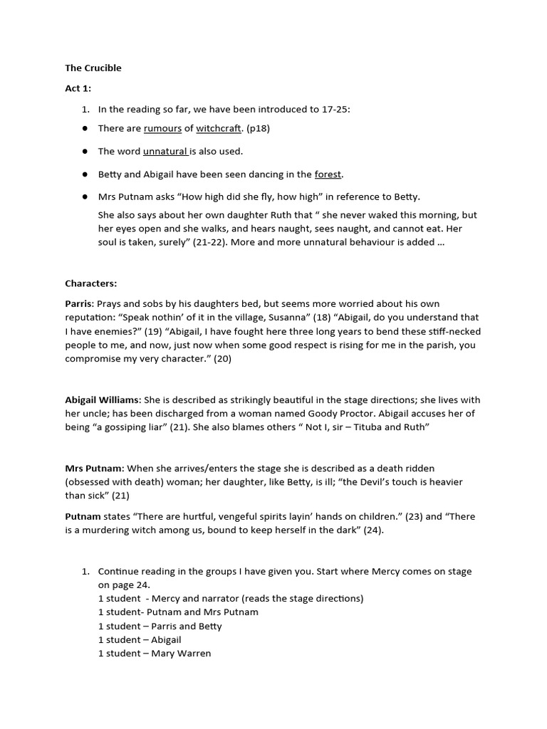 The Crucible Act 1 | PDF