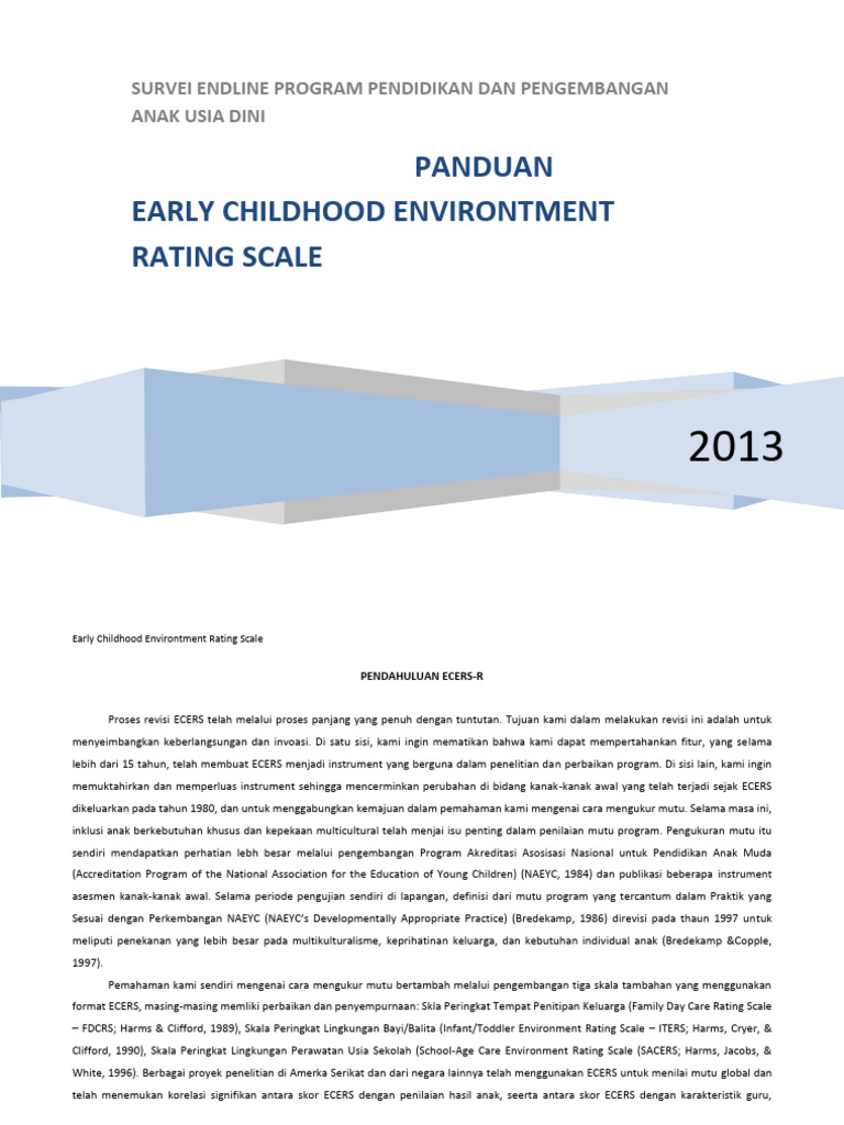 3. ECERS Manual (1) | PDF