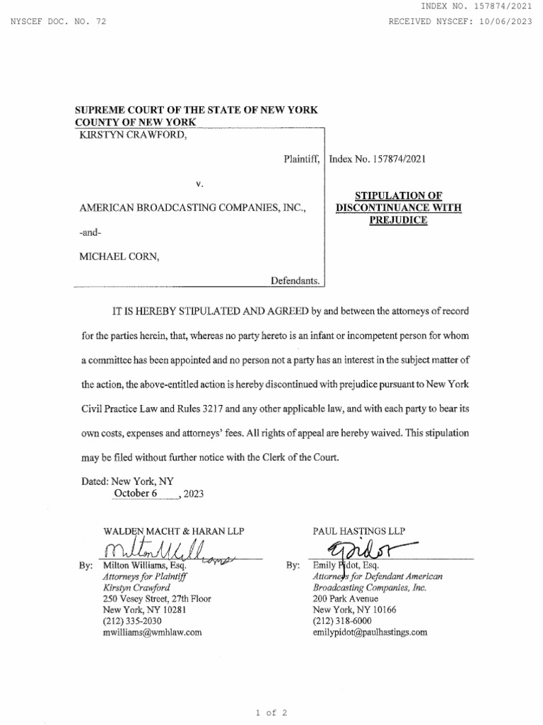 Crawford v. ABC | PDF | Lawsuit | Judiciaries