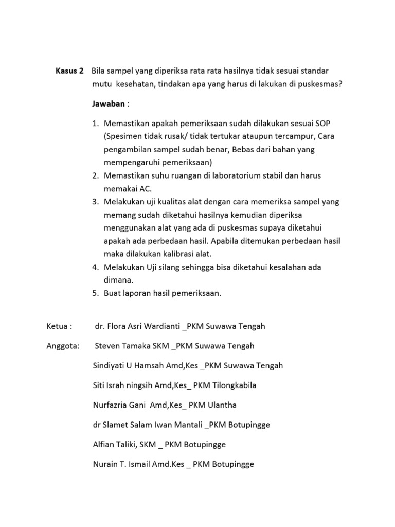 Orientasi LabKes Kasus 2 | PDF