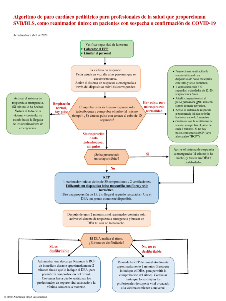 BLS Pediatrico 1 Solo Reanimador COVID-19 | PDF | Reanimación ...