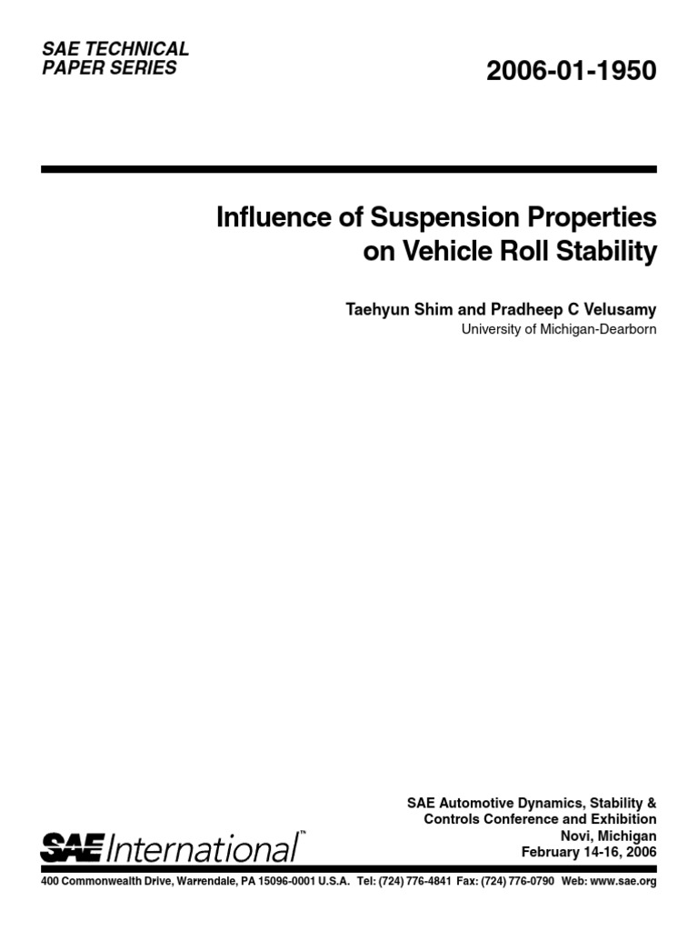 Sae Technical Paper Series: Taehyun Shim and Pradheep C Velusamy ...