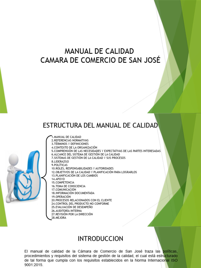 Presentación Manual de Calidad | PDF | Calidad (comercial) | Gestión de la calidad