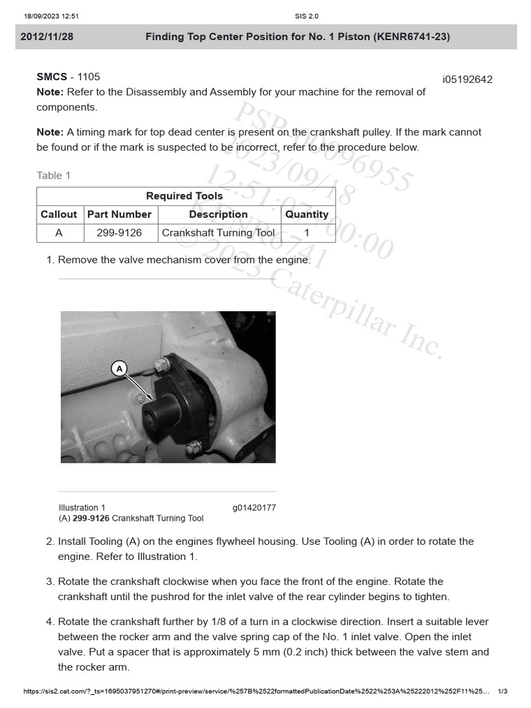 Finding Top Dead Center for c6.4 | PDF