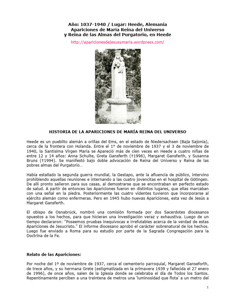 Apariciones de María en Heede | PDF | Religión y espiritualidad