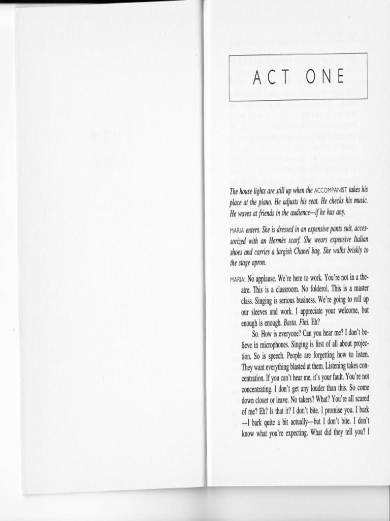 Master Class (Play) | PDF