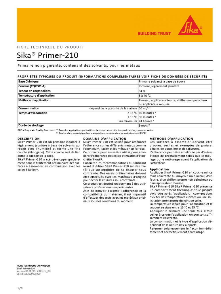 sika-primer-210 | PDF