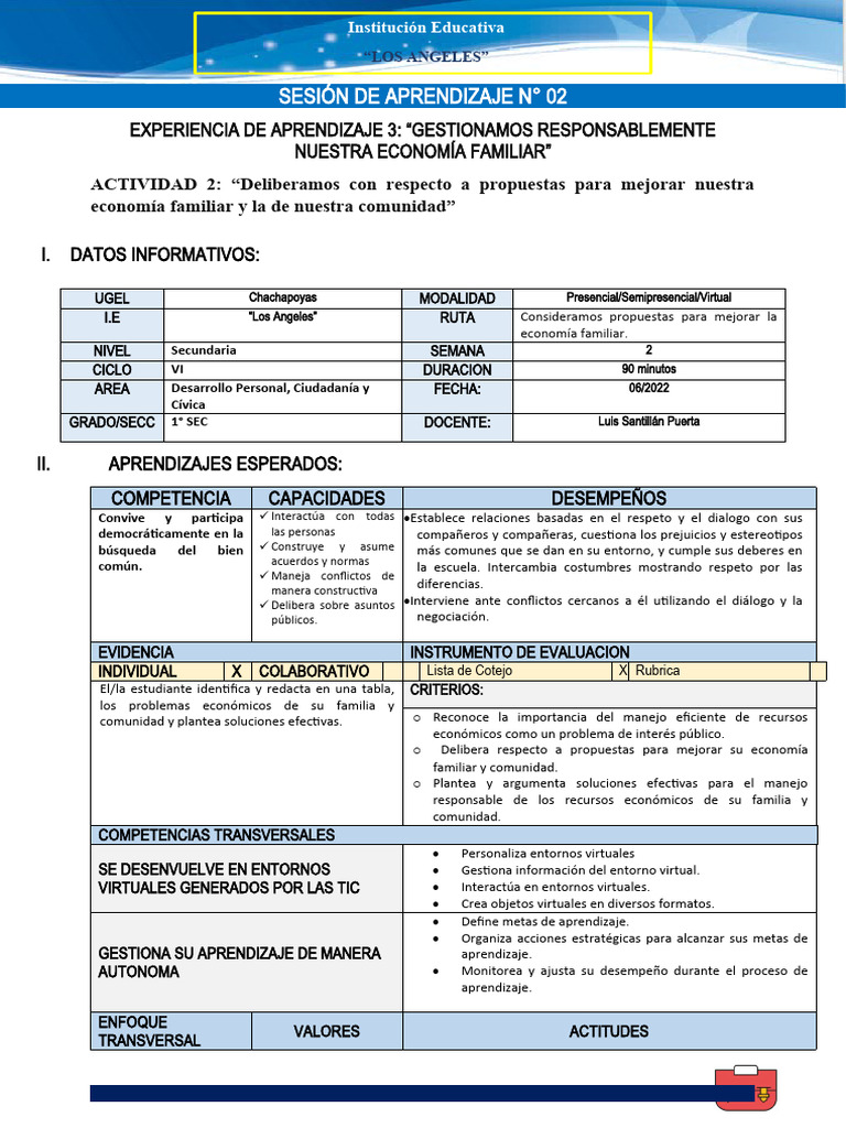 2° DPCC Sesion Act 2 Eda | PDF