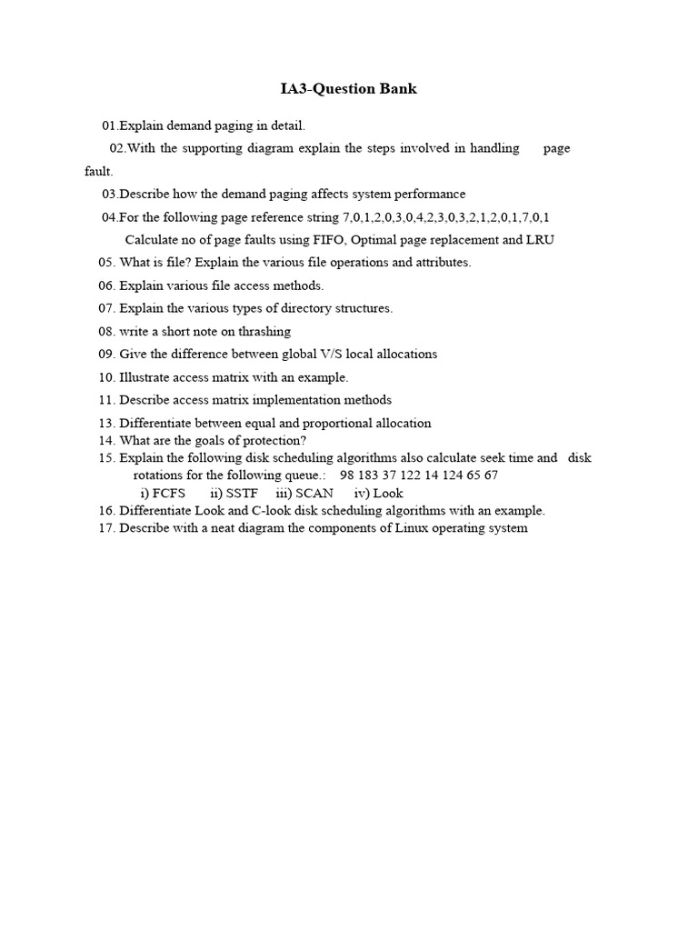 IA3 Question Bank | PDF