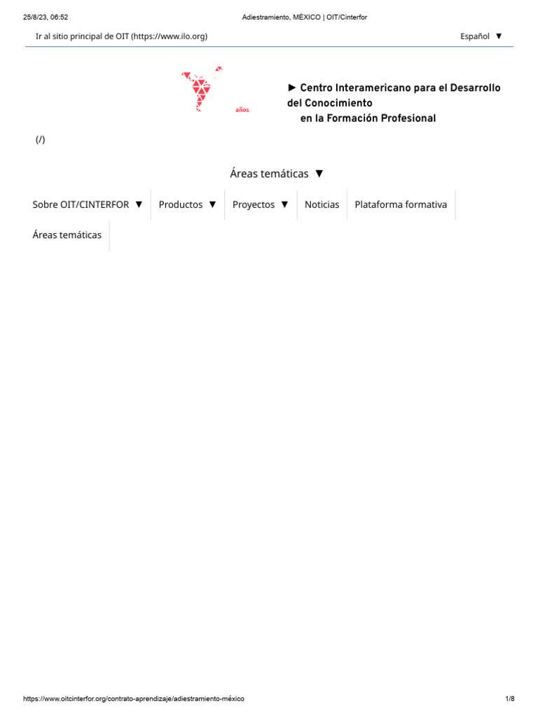 Adiestramiento, MÉXICO - OIT - Cinterfor | PDF