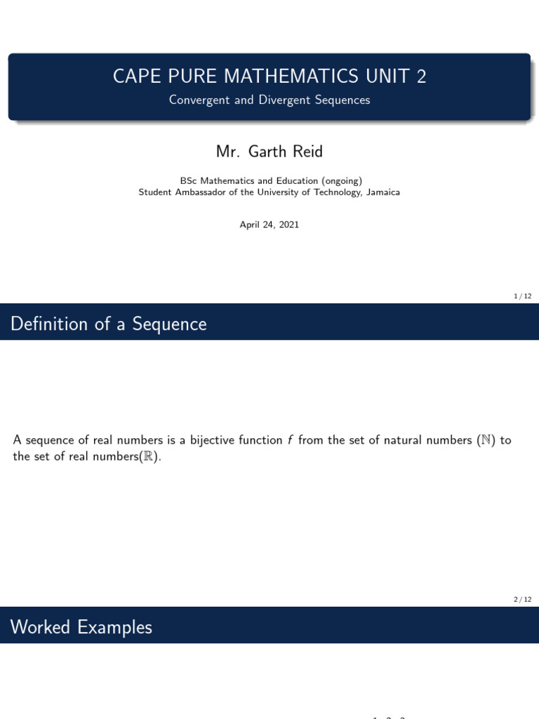 Convergence_and_Divergence_of_Sequences | PDF | Sequence | Function ...