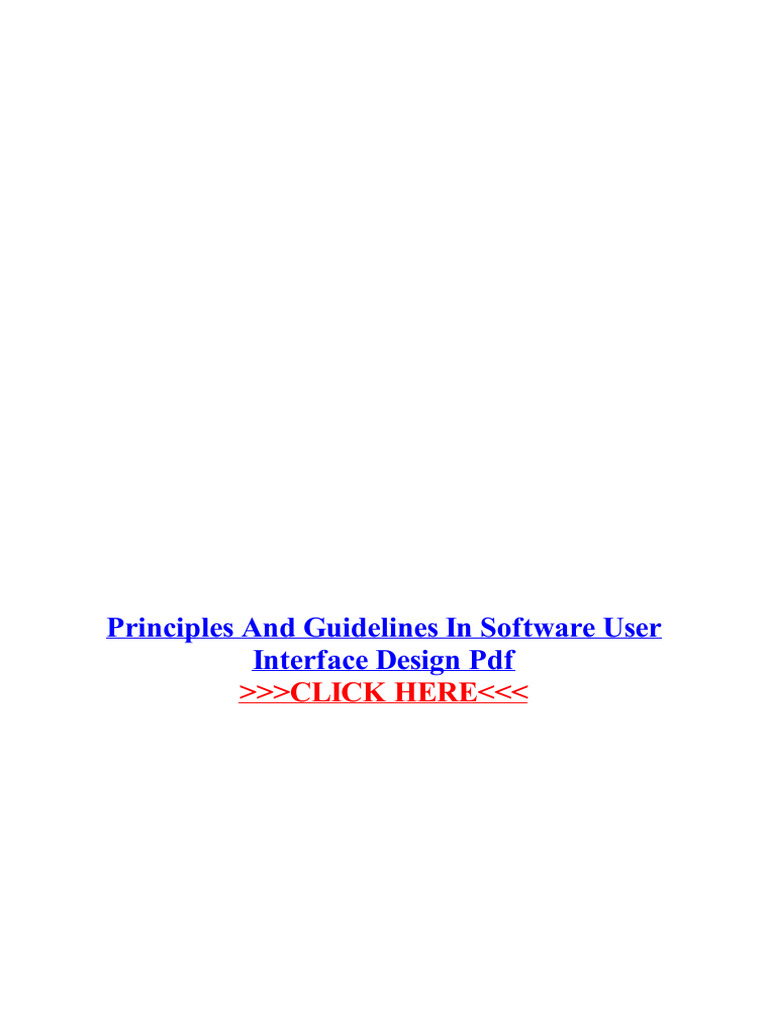 Principles_and_Guidelines_in_Software_Us | PDF | Graphical User Interfaces | User Interface Design