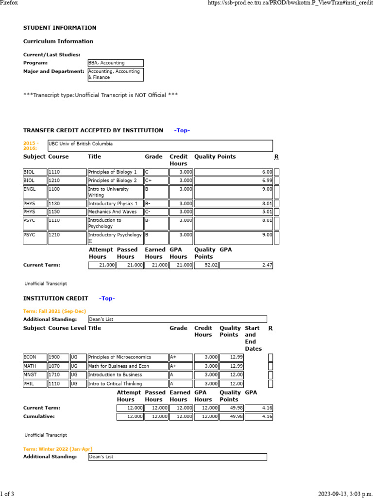 Academic Transcript | PDF | Economies