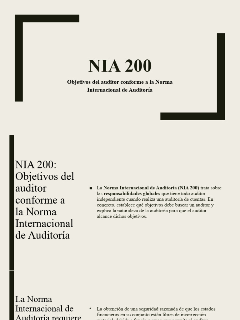 Nia 200 | PDF | Auditoría | Contralor