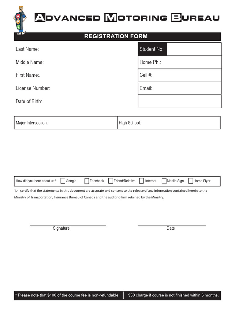 AMB Form Fillable | PDF