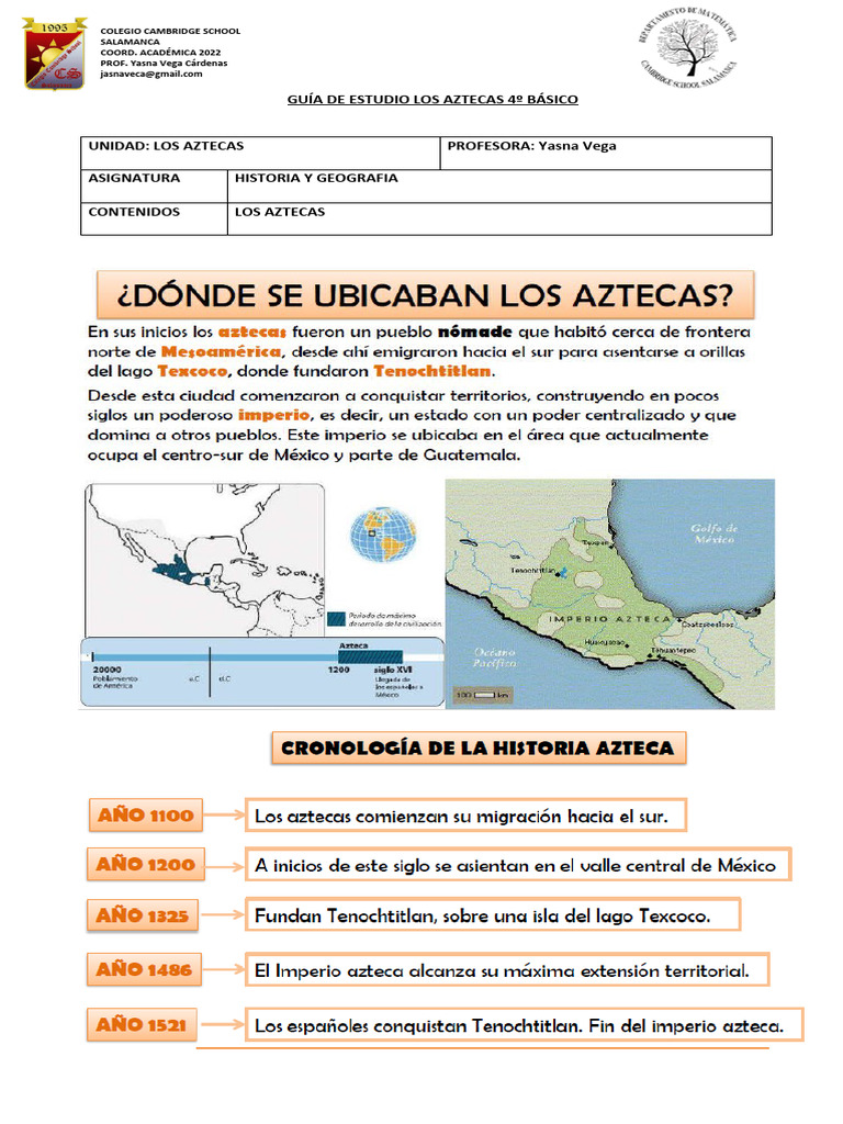 Guia de Estudio Los Aztecas | PDF