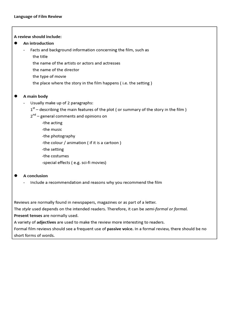 Microsoft Word - Language of Film Review.docx | PDF