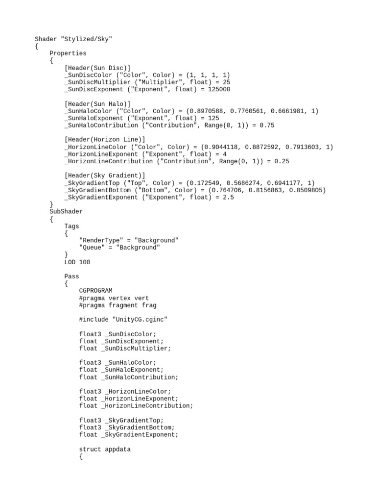 Stylized Sky | PDF | Shader | Multidimensional Signal Processing
