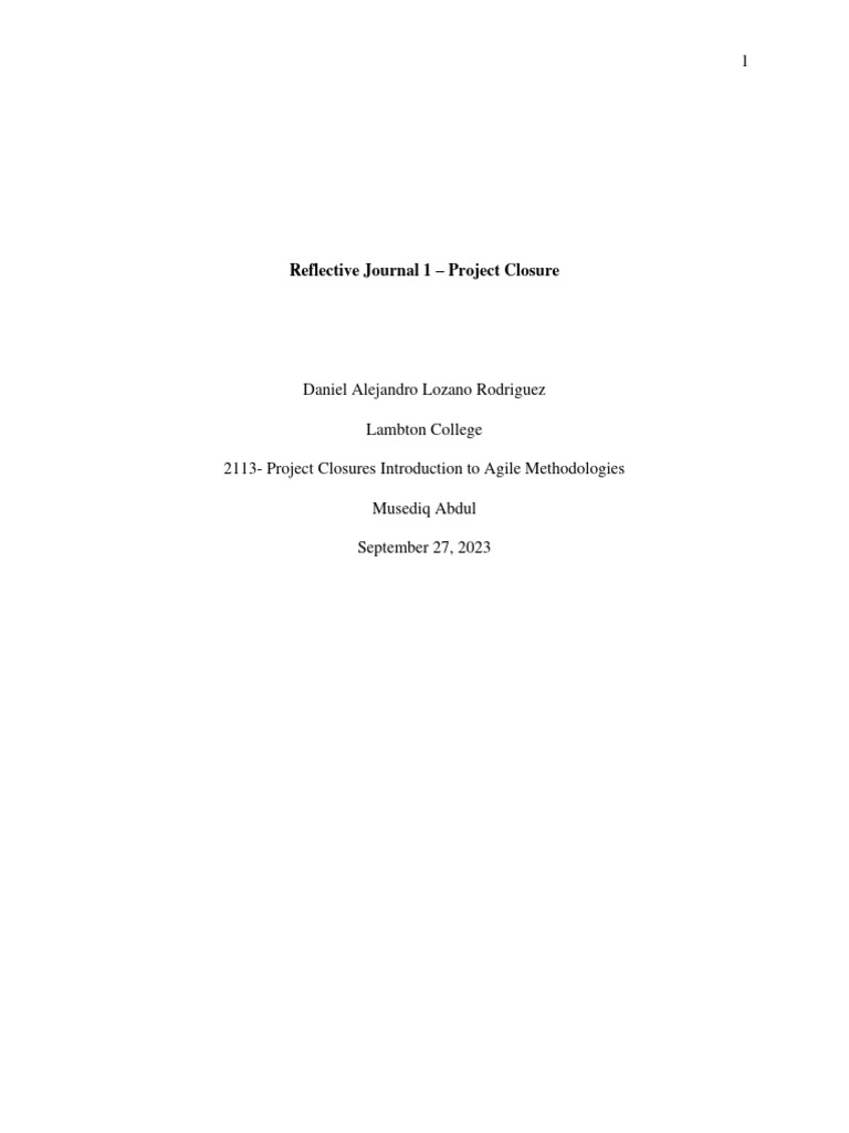 Reflective Journal 1 - Project Closure | Download Free PDF | Evaluation ... Reflective Journal 1 - Project Closure | Download Free PDF | Evaluation ...
