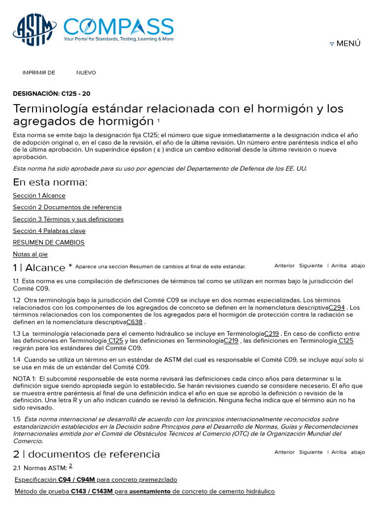 Terminología del Hormigón y Agregados | PDF | Hormigón | Medición