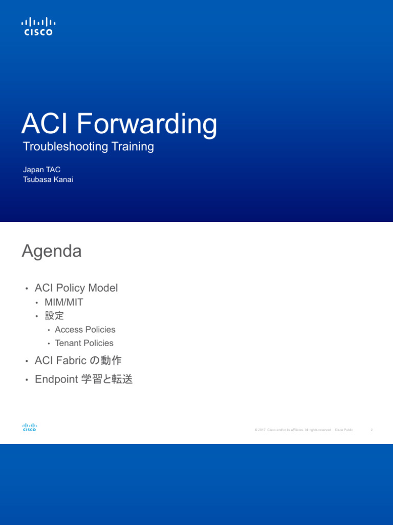 ACI Forwarding Troubleshooting Training | PDF