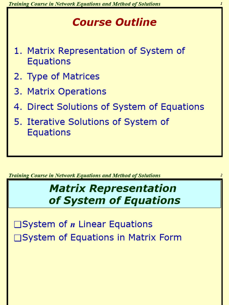 Fundamental-Principles-Methods-NETWORK-EQUATION | PDF | Matrix ...