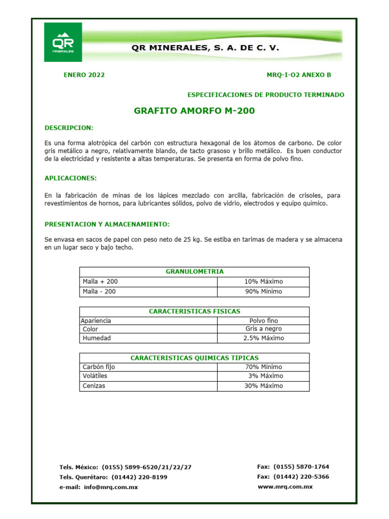 GRAFITO AMORFO M-200 | PDF