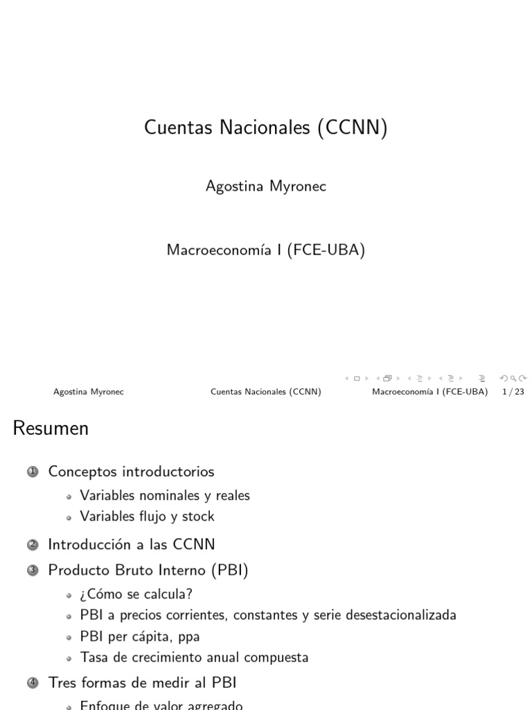 Cuentas - Nacionales CCNN | PDF