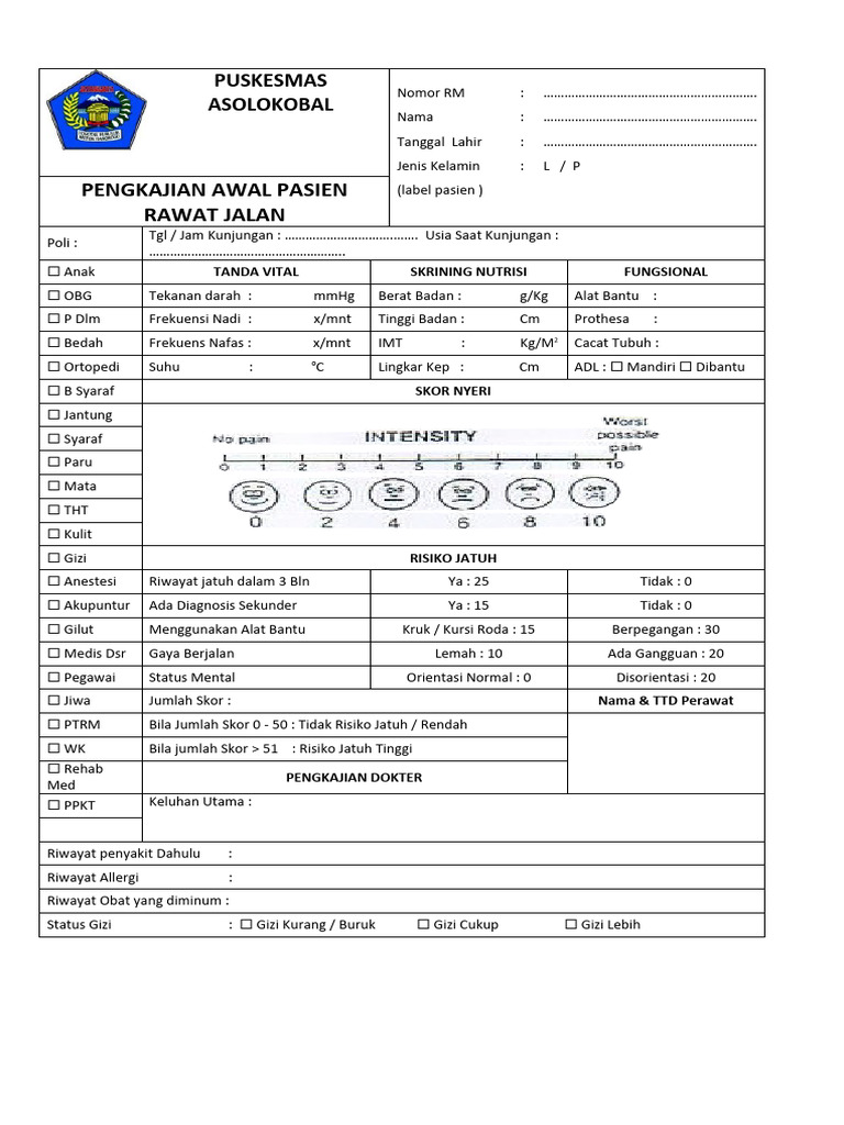 Form Kajian Awal Dan Form Rawat Jalan | PDF