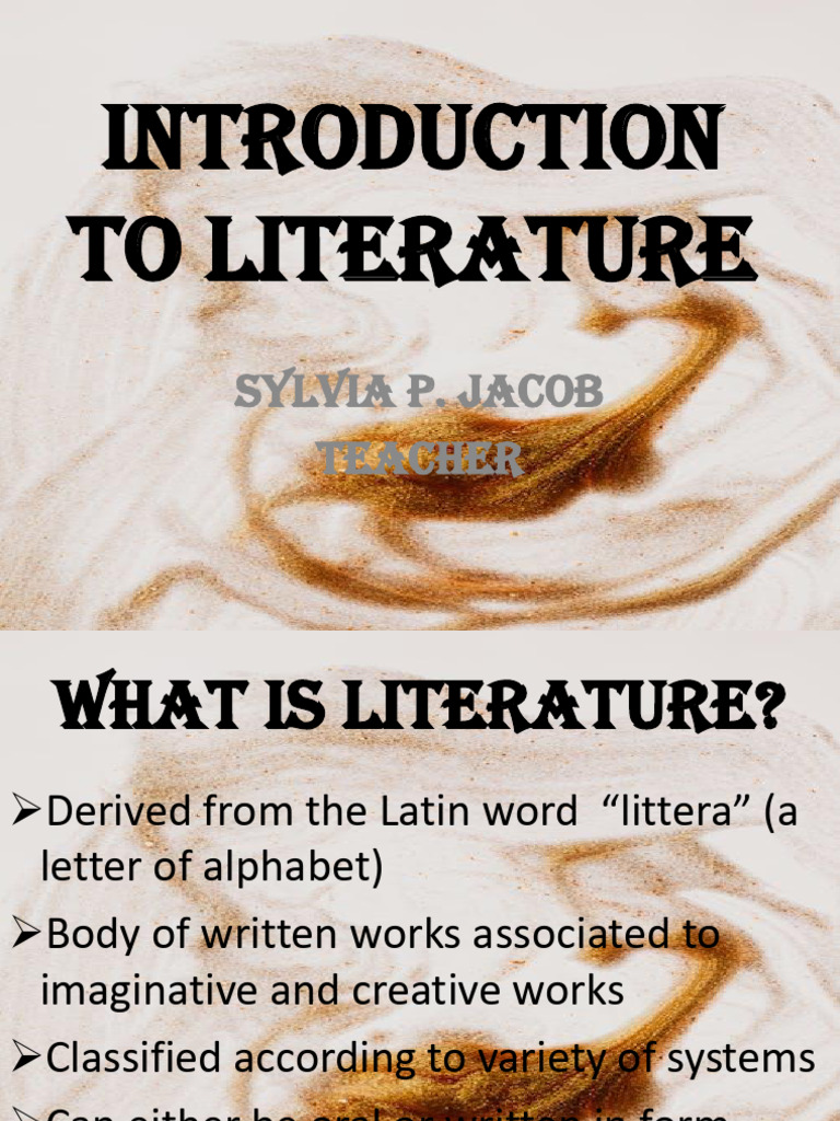 Introduction To Literature. | PDF | Poetry | Narrative