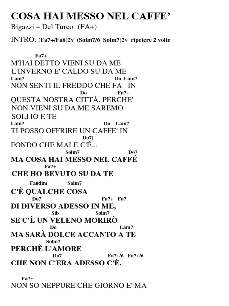 Cosa Hai Messo Nel Caffe | PDF Cosa Hai Messo Nel Caffe | PDF