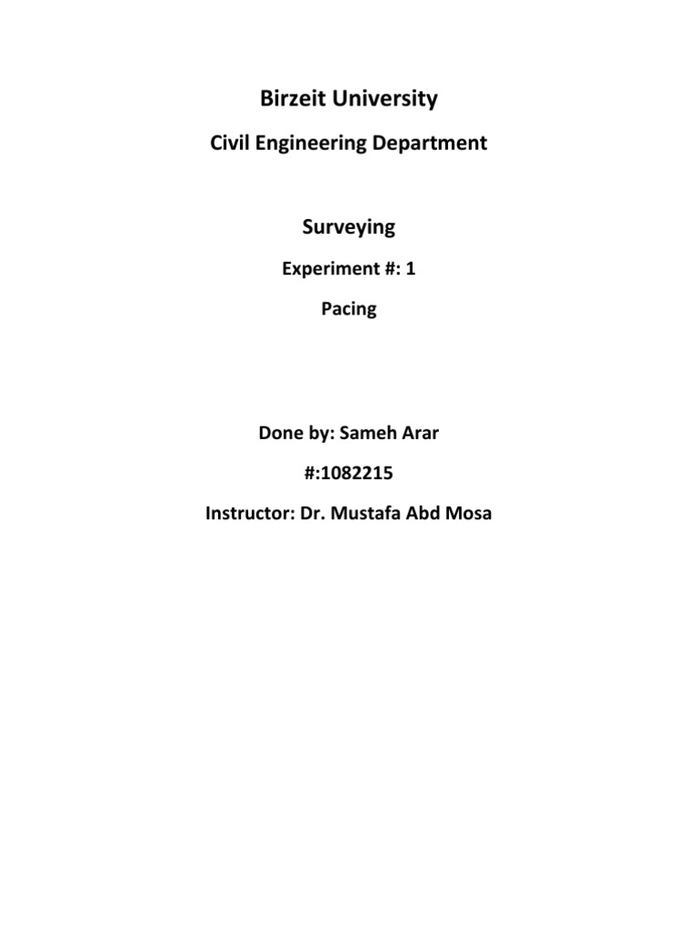 Surveying Experiment: Pacing Method | PDF