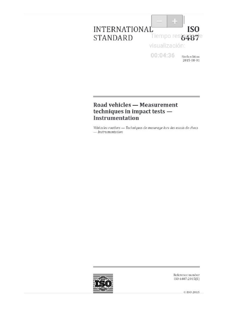 ISO 6487. Técnicas de Medida en Ensayos de Impacto - Instrumentación | PDF