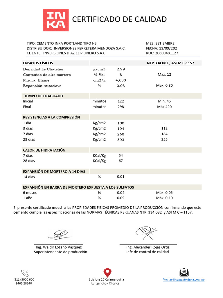 Cert. Tipo HS | PDF | Producción y fabricación | Sector secundario de la economía