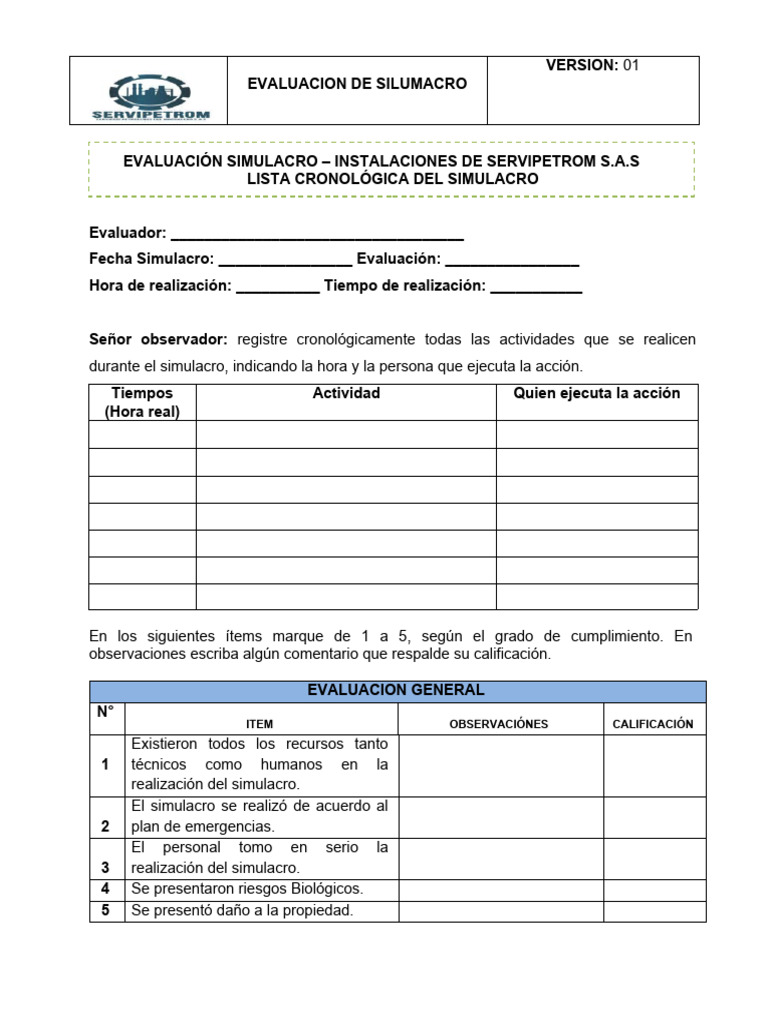 Evaluacion de Simulacro | PDF | Evaluación