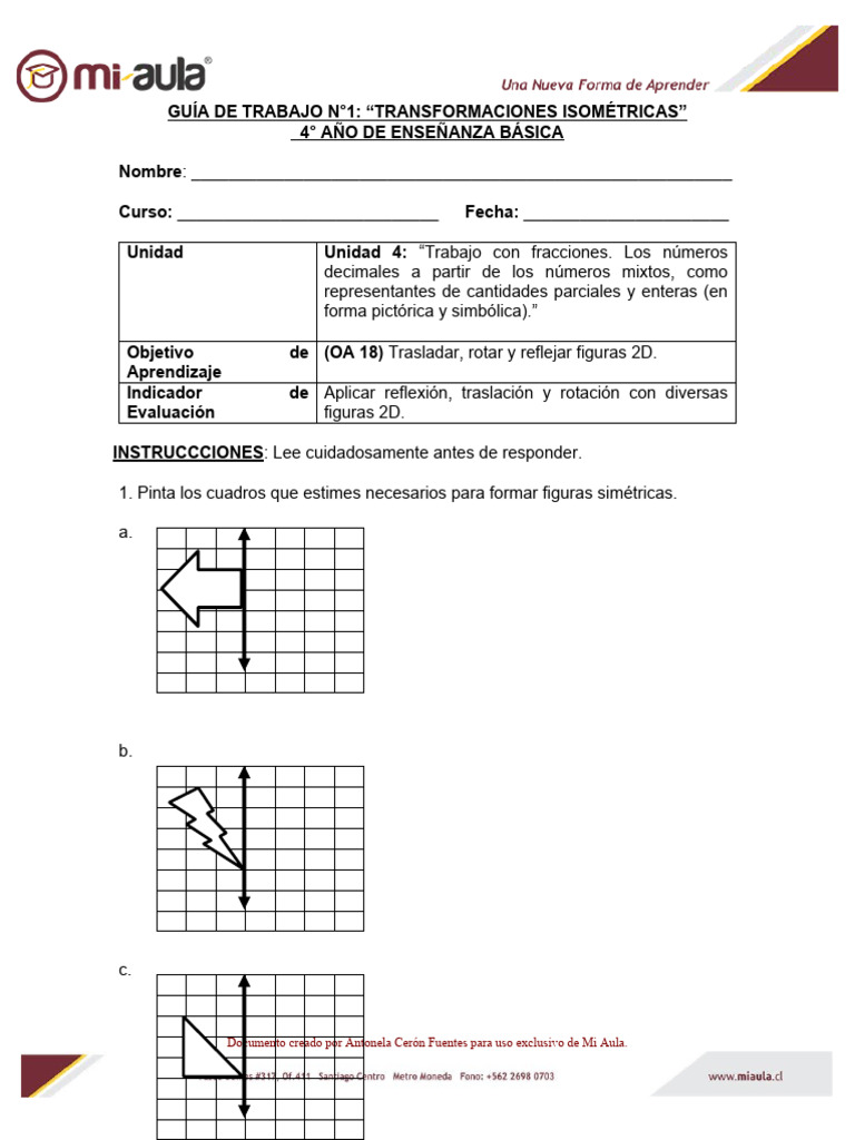 Guia 1 Transformaciones Isometricas | PDF Guia 1 Transformaciones Isometricas | PDF