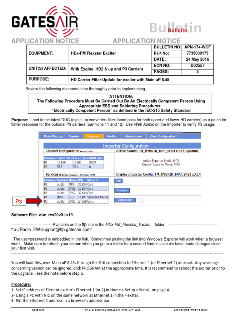 APN-174-WCF HDX-FM Flexstar Exciter DUC Filter For P3 HD ...