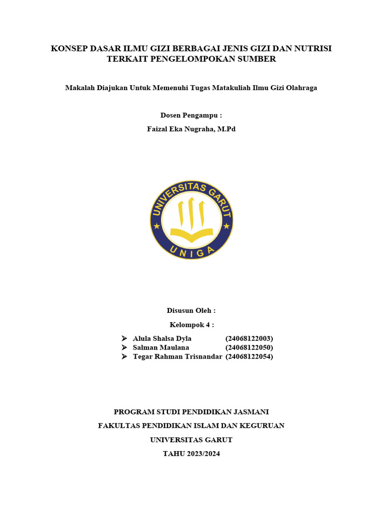 Gizi dan Nutrisi untuk Atlet Olahraga | PDF