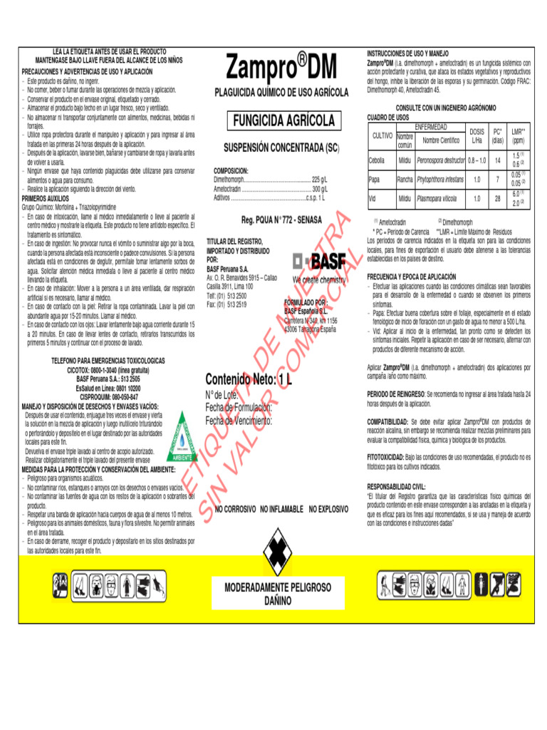 PE - Etiqueta - Zampro® DM | PDF