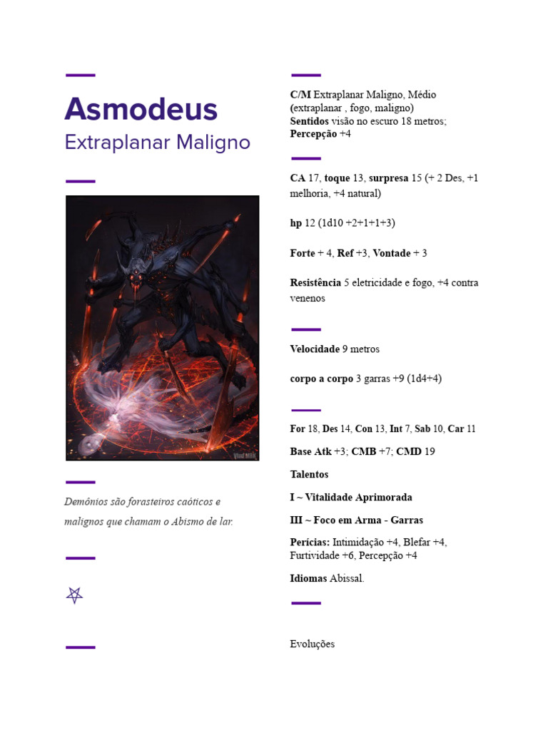 Asmodeus: Demonologia e Características | PDF
