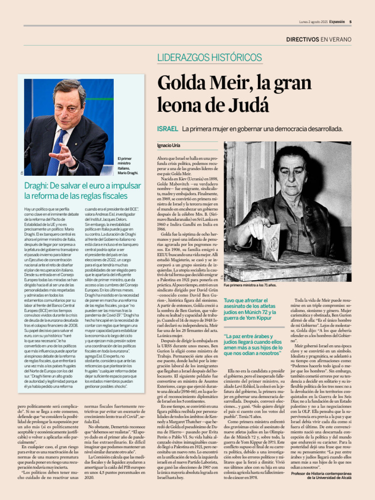 Golda Meir: Liderazgo y legado en Israel | PDF | David Ben Gurion | Israel