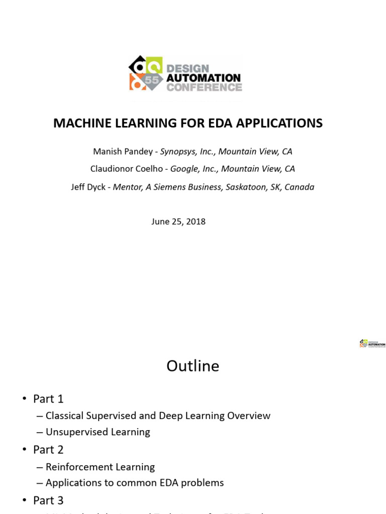 DAC ML Tutorial 2018 Final | PDF DAC ML Tutorial 2018 Final | PDF