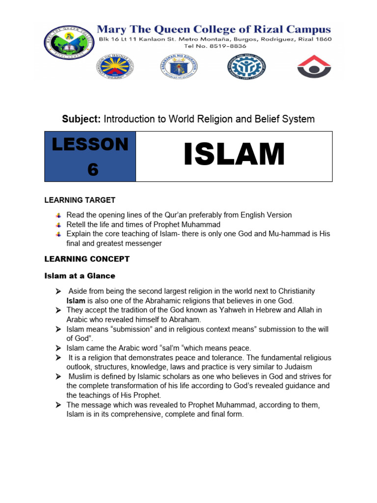 Lesson 6 - Intro | PDF | Quran | Islam