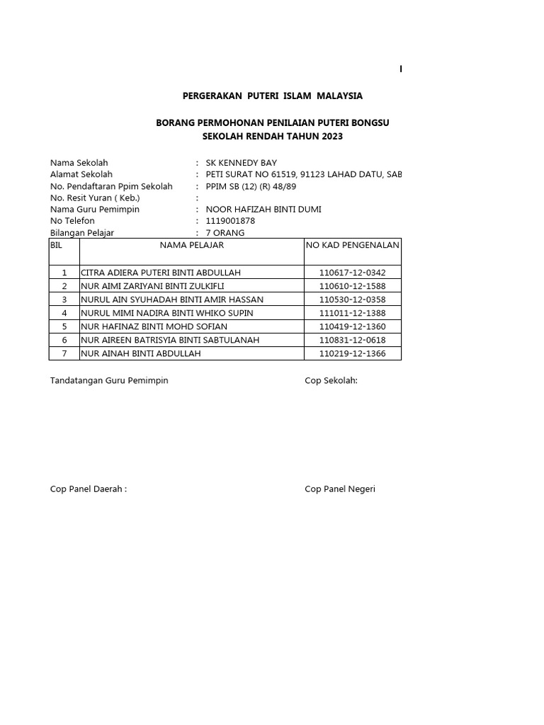 Borang R1 Penilaian | PDF