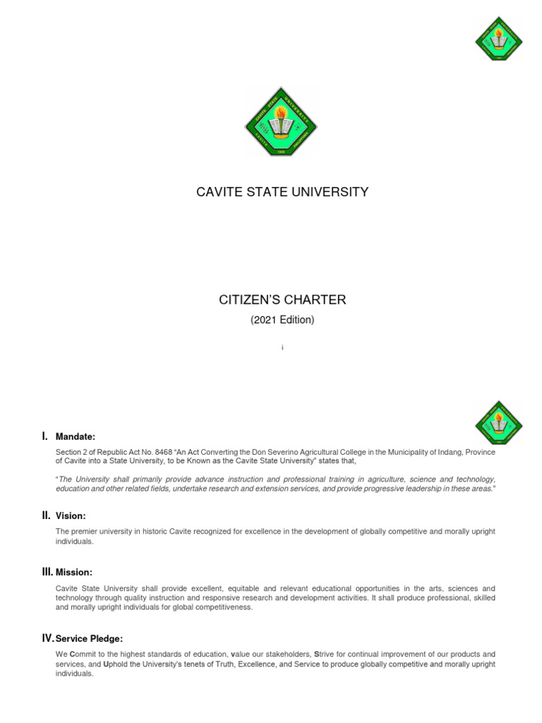 Citizens Charter 2021 Edition | PDF | Thesis | Libraries